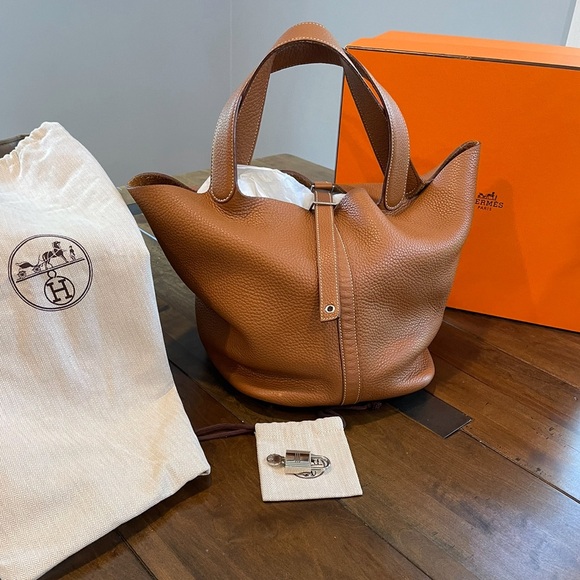 Hermes | Bags | Hermes Rare Gm 26 Picotin Bag In Brown Full Inclusion With New Organizer Insert ...